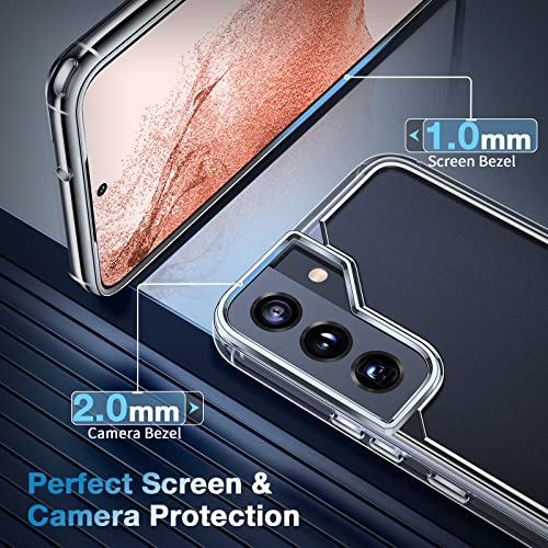 LK [5-in-1 for Samsung Galaxy S22 Plus Case, 2 Pack Tempered Glass Screen Protector + 2 Packs Lens Protector, Matte-Finish, All-Round Protection, Shockproof, Anti-Scratches Kit for Galaxy S22 + 5G