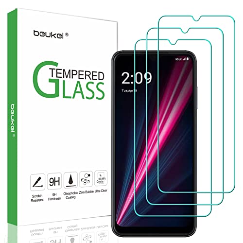 beukei (3 Pack) (6.82 inch) Compatible for T-Mobile Revvl 6 Pro 5G / Revvl 6x Pro 5G Screen Protector Tempered Glass,Touch Sensitive,Case Friendly, 9H Hardness