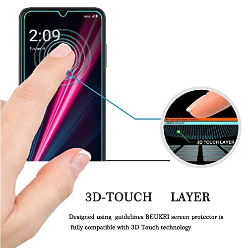 beukei (3 Pack) (6.82 inch) Compatible for T-Mobile Revvl 6 Pro 5G / Revvl 6x Pro 5G Screen Protector Tempered Glass,Touch Sensitive,Case Friendly, 9H Hardness