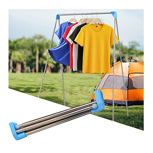 CDDUOLA Portable Foldable Garment Racks, Retractable Floor Clothes Drying Rack, Free Installed Lightweight Freestanding Hanger for Indoor Outdoor Travel and Camping