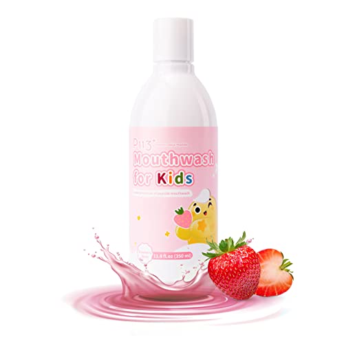 oh care Mouthwash for Kids, New Generation P113+ Peptide Anti Cavity Mouth Rinse, 11.08 fl oz (Strawberry), 0