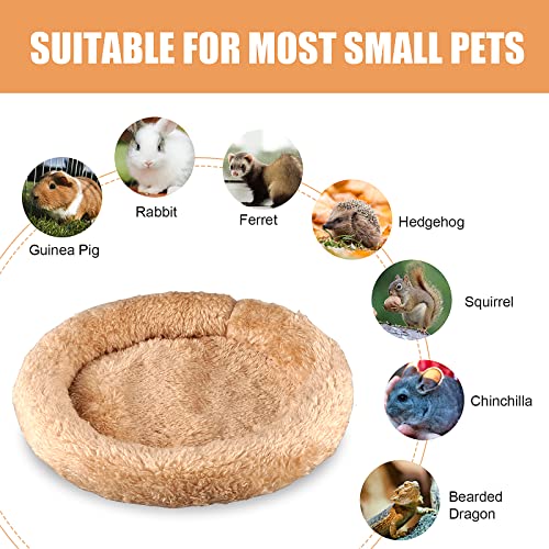 HMBGSFD 2 Pack Guinea Pig Bed, Calming Rats Bed, Round Donut Washable Small Animals Bed, Anti Anxiety Pet Fuzzy Bed for Guinea Pig, Hamster, Ferret, Squirrel, Chinchilla, Turtle and Bearded Dragon