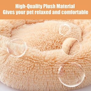 HMBGSFD 2 Pack Guinea Pig Bed, Calming Rats Bed, Round Donut Washable Small Animals Bed, Anti Anxiety Pet Fuzzy Bed for Guinea Pig, Hamster, Ferret, Squirrel, Chinchilla, Turtle and Bearded Dragon