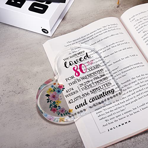 80th Birthday Gifts for Women, 80 Year Old Gifts 80th Anniversary Presents Idea for Women Mom Wife Grandma Turning 80 Acrylic Heart Keepsake You Have Been Loved for 80 Years C034