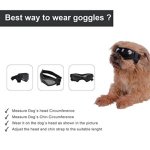 SHAMR Dog Sunglasses Dog Goggles Doggles UV Eye Protection Dog Glasses for Small to Medium Breed, Dust and Water Proof with Soft Frame (Black)