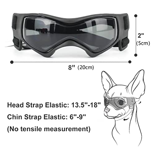 SHAMR Dog Sunglasses Dog Goggles Doggles UV Eye Protection Dog Glasses for Small to Medium Breed, Dust and Water Proof with Soft Frame (Black)