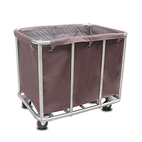 Mobile Linen Cart for Hotel/Lobby, Detachable Stainless Steel Room Service Car with Universal Wheel, PIBM