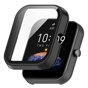 Screen Protector Compatible with Amazfit Bip 3 Pro/Bip 3 Cases Smartwatch Accessories TenCloud Covers Scratched Resistant Full Protective Cover Screen Protectors for Bip 3 Pro/Bip 3 (Black)