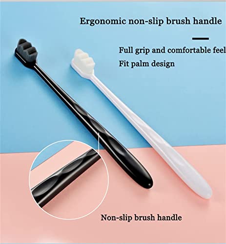 AUGESTPO 2/4Pcs BREVI Nordic-Inspired Premium Nano Toothbrush,Adult Extra Soft Toothbrush with 20000 Soft Bristles,for Protect Sensitive Gums and Teeth (4pcs-Wave Head), 10.0 Count