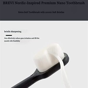 AUGESTPO 2/4Pcs BREVI Nordic-Inspired Premium Nano Toothbrush,Adult Extra Soft Toothbrush with 20000 Soft Bristles,for Protect Sensitive Gums and Teeth (4pcs-Wave Head), 10.0 Count