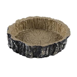 Tree Trunk Food/Water Dish for Amphibians, Reptiles and Other Little Critters, Made from Premium Non-Toxic Resin - Small Size