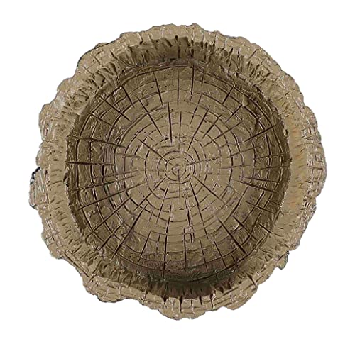 Tree Trunk Food/Water Dish for Amphibians, Reptiles and Other Little Critters, Made from Premium Non-Toxic Resin - Small Size