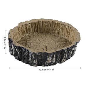 Tree Trunk Food/Water Dish for Amphibians, Reptiles and Other Little Critters, Made from Premium Non-Toxic Resin - Small Size