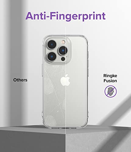 Ringke Fusion Matte [Anti-Fingerprint Technology] Compatible with iPhone 14 Pro Case, Translucent Smudge Proof Protective Sturdy Shockproof TPU Bumper Phone Cover for Women, Men - Matte Clear