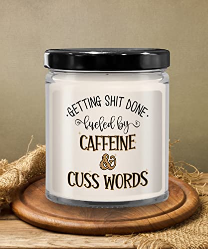 The Improper Mug Fueled by Caffeine and Cuss Words Candle for Coffee Lovers Sarcastic Rude Birthday Christmas Ideas for Mom Dad Funny Adult Humor 9 Oz. Vanilla Scented