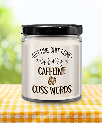 The Improper Mug Fueled by Caffeine and Cuss Words Candle for Coffee Lovers Sarcastic Rude Birthday Christmas Ideas for Mom Dad Funny Adult Humor 9 Oz. Vanilla Scented