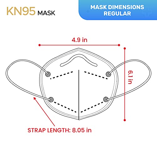 Well Before KN95 Disposable Face Mask | Individually Wrapped 5-layer Protection Mask with Adjustable Ear Loop Making It a Comfortable Face Masks - 10 Pack. (Medium, Denim)