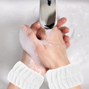 PENTA ANGEL Wrist Washband 2Pcs Microfiber Spa Wrist Wash Towel Band Sweatband for Women Girls Washing face Prevent Liquids from Spilling Down Your Arms (White)