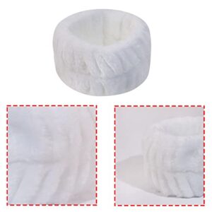 PENTA ANGEL Wrist Washband 2Pcs Microfiber Spa Wrist Wash Towel Band Sweatband for Women Girls Washing face Prevent Liquids from Spilling Down Your Arms (White)