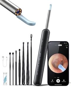 ear wax removal, ear cleaner camera with 1080p, ear cleaning kit with 6 ear pick, ear camera for iphone, ipad, android phones, with 8 pcs ear set