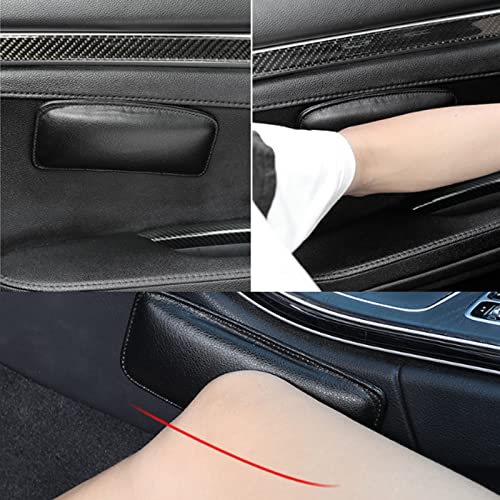 BetterJonny 4 Pcs Car Knee Cushion for Center Console, PU Leather Car Knee Cushion Elbow Pillow Universal Auto Car Knee pad, Leg pad, Inner Leg pad,Knee pad for Car Interior Accessories(Black)