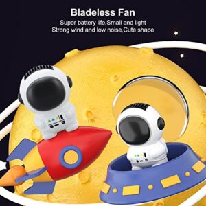 GLOGLOW Astronaut Electric Fan, USB Rechargeable Hanging Neck Fan Handling Gentle Wind Portable for Home Black