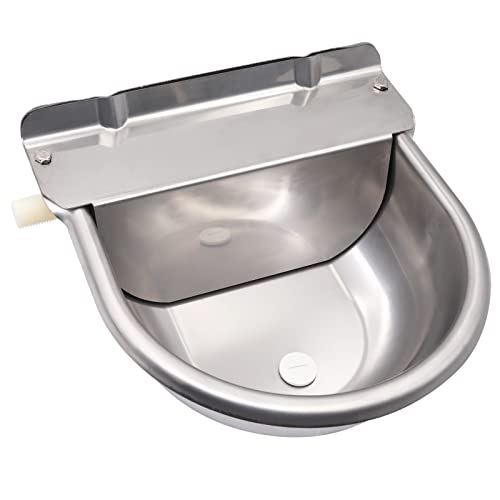 Automatic Water Trough for Livestock, 304 Stainless Steel Automatic Livestock Waterer with Float Valve for Dogs Horses Cattle Sheep Goat