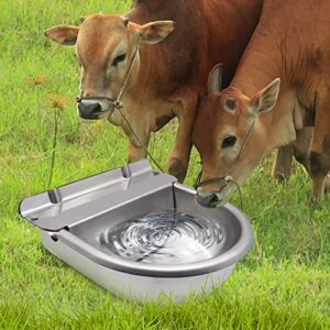 Automatic Water Trough for Livestock, 304 Stainless Steel Automatic Livestock Waterer with Float Valve for Dogs Horses Cattle Sheep Goat