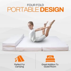 Cheer Collection Memory Foam Folding Mattress, Four Fold Convertible Sofa Bed Couch, 6" Thick Gel Infused Foam Folding Bed Sofa for Guests, Full Size (73" x 52")