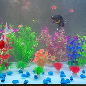 Ismosm Aquarium Plants 14 Pack Betta Fish Tank Accessories Plus Aquarium Gravel for Aquarium Decor Fish Tank Decor (C Set)