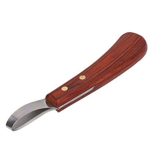 Arsor Hoof Knife, Double Edged Hoof Trimming Knife with Wooden Handle Horse Farrier Tool Non Slip Equine Grooming Loop Oval Hoof Shears Multipurpose Hoof Cutter for Cutting Horses Donkeys Cows Hooves