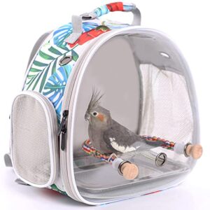 bird carrier backpack with rope perch, portable bird travel carrier backpack (multi-colored, bird carrier)