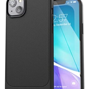 Encased Thin Armor Designed for iPhone 14 Belt Clip Case, Slim Fit Phone Case with Holster (Matte Black)