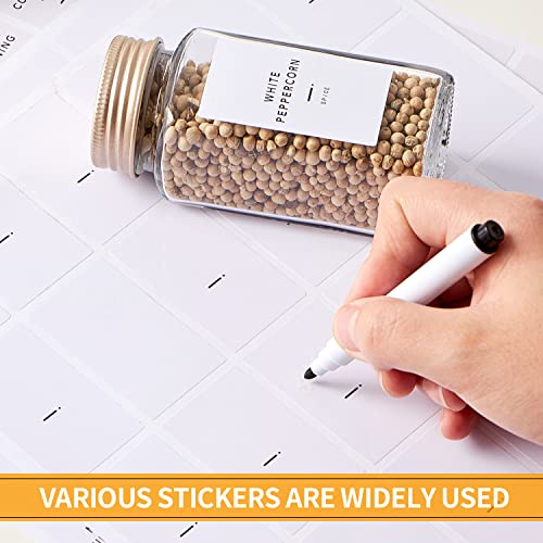 Skiileor 25 Pcs Spice Jars with Label- Glass Spice Jars with Gold Metal Caps,Shaker Lids, Funnel, Chalk Pen, Brush,Cleaning Cloth 4oz Seasoning Containers Bottles for Spice Rack, Cabinet, Drawer