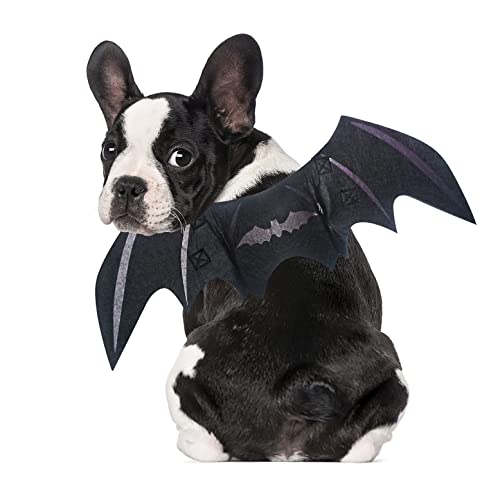 Pet Costume Halloween Cat Bat Costume Dog Bat Clothes Purple Black Bat Wings Pet Cosplay Costumes for Small Cats Puppy Dogs, Cat Dog Dress Up Accessories Halloween Party Pet Holiday Decorations