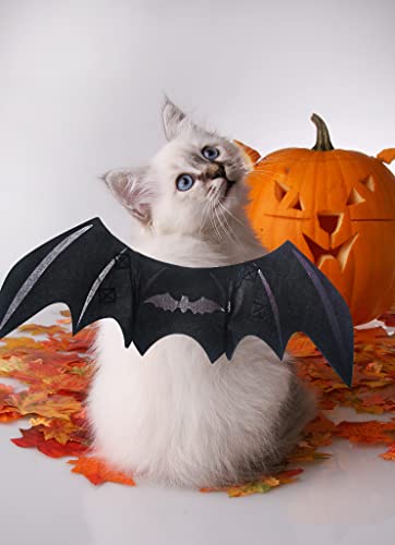 Pet Costume Halloween Cat Bat Costume Dog Bat Clothes Purple Black Bat Wings Pet Cosplay Costumes for Small Cats Puppy Dogs, Cat Dog Dress Up Accessories Halloween Party Pet Holiday Decorations