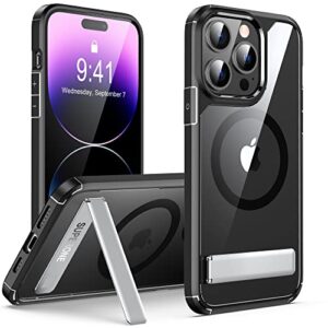 SUPERONE Magnetic Case for iPhone 14 Pro with Stand, Compatible with MagSafe, [Military Grade Protection] [Anti-Yellowing] Shockproof Slim Protective for iPhone 14 pro Case 6.1 inch, Black