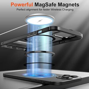 SUPERONE Magnetic Case for iPhone 14 Pro with Stand, Compatible with MagSafe, [Military Grade Protection] [Anti-Yellowing] Shockproof Slim Protective for iPhone 14 pro Case 6.1 inch, Black