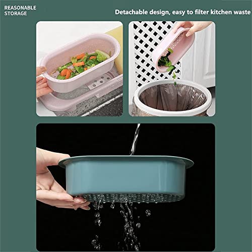 Zdrudhs Kitchen Drain Rack Telescopic Sink Rack Shelf Sponge Drain Dishwashing Cloth Expandable Storage Basket Holder (A)