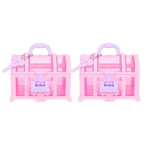 alipis treasure trinket chest girl 2pcs kids jewelry little girl treasure box pretend treasure box baby girl treasure chest box toy princess little girl jewelry box