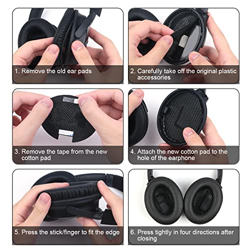 Ainiv Professional Ear Pads Cushions Replacement - 1 Pair Earpads Compatible with Bose QuietComfort 15 QC15 QC25 QC2 QC35, Softer Leather, Noise Isolation Foam