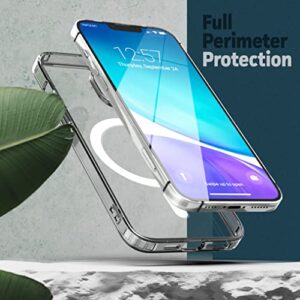 Encased Magnetic Case Designed for iPhone 14 PRO Case with Belt Clip Holster, Compatible with MagSafe (Crystal Clear)