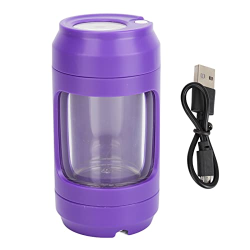 Smell Proof Container, USB Charging Sealing Function Purple Illuminated Spice Storage Container Portable for Vitamins for