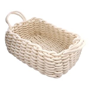 veemoon storage bins storage bins sundries container basket woven cotton rope cotton woven basket cotton thread basket woven storage basket storage basket, cotton small basket baskets