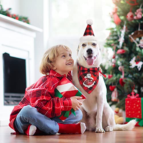 Dog Christmas Outfit,Christmas Dog Hat,6Pcs Christmas Dog Clothes Costume Dog Bandanas