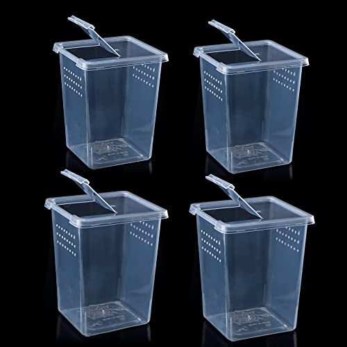 4 Pcs Insect Spider Terrariums Breeding Box Hatching Container Small Reptile Arboreal Spider Mantis Scorpion Centipede Acrylic Breeding Box