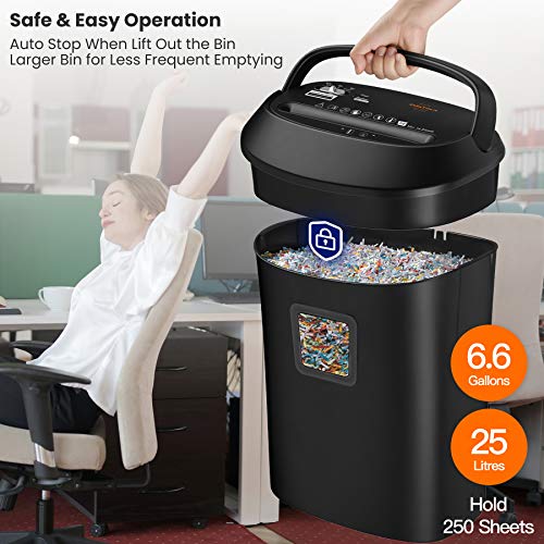 Paper Shredder,VidaTeco 58dB 14-Sheet Cross-Cut Shredder with US Patented Cutter,Also Shreds Card/CD, Heavy Duty Paper Shredder for Home Office,Durable&Fast with Auto Jam Proof,6.6-Gallon Bin (ETL)