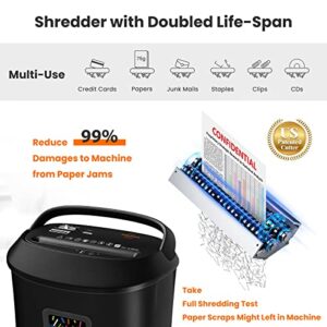 Paper Shredder,VidaTeco 58dB 14-Sheet Cross-Cut Shredder with US Patented Cutter,Also Shreds Card/CD, Heavy Duty Paper Shredder for Home Office,Durable&Fast with Auto Jam Proof,6.6-Gallon Bin (ETL)