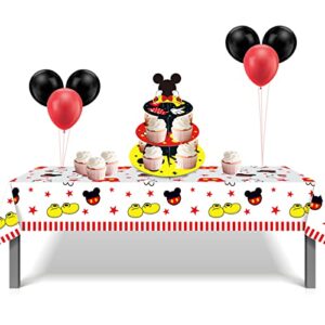 Large 3-Tier Mickey Minnie Cupcake Stand 12Inch Cardboard Cupcake Tray for Wedding Birthday Baby Shower Mickey Minnie Birthday Party Supplies