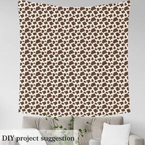 Cow Print Fabric by The Yard, Cowhide Upholstery Fabric, Cow Animal Skin Decorative Fabric, Highland Cow Farmhouse Indoor Outdoor Fabric, DIY Art Waterproof Fabric, Brown Beige, 3 Yards